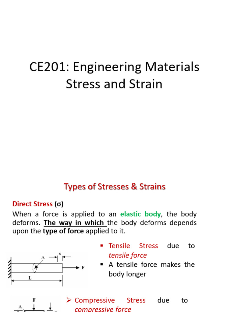 Lec 13, 14 15 Stress-Strain | PDF | Deformation (Engineering) | Viscoelasticity
