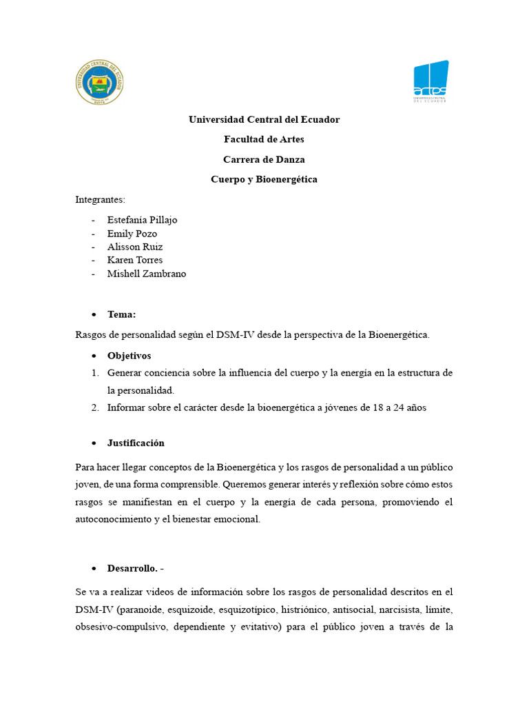 Rasgos de Personalidad | PDF