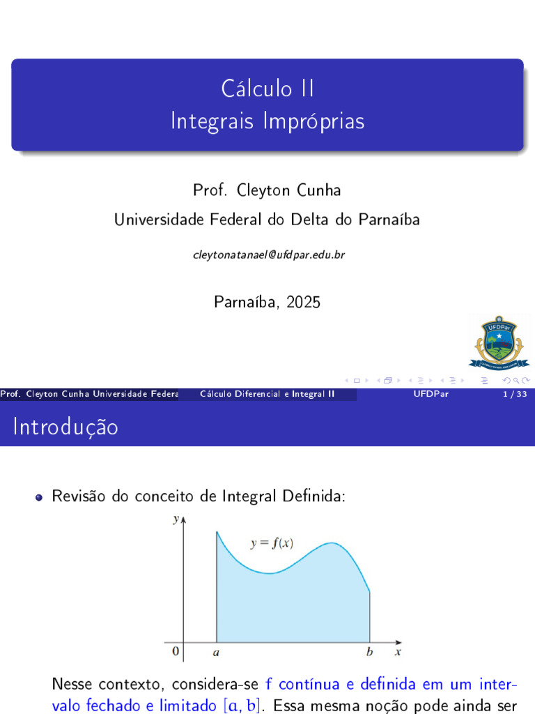 Integrais Improprias Removed | PDF | Cálculo | Integrante