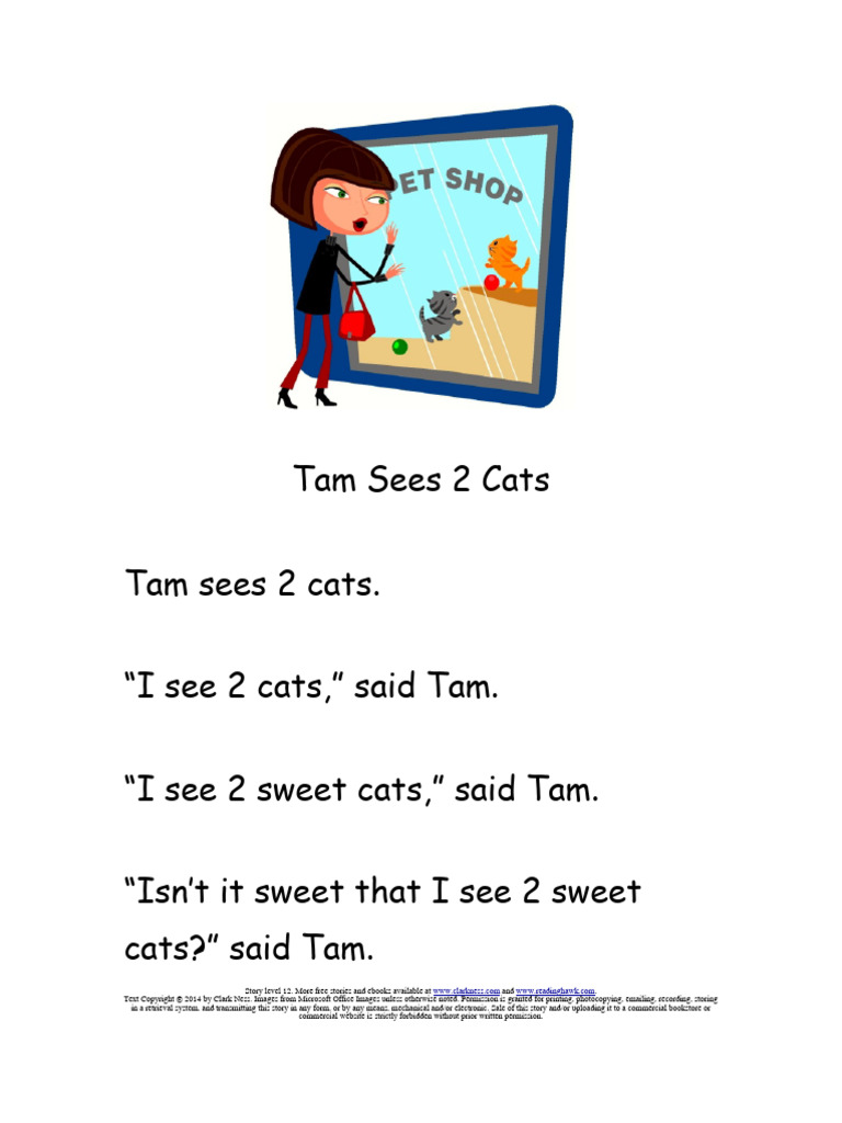 Tam Sees 2 Cats - Level 12 | PDF