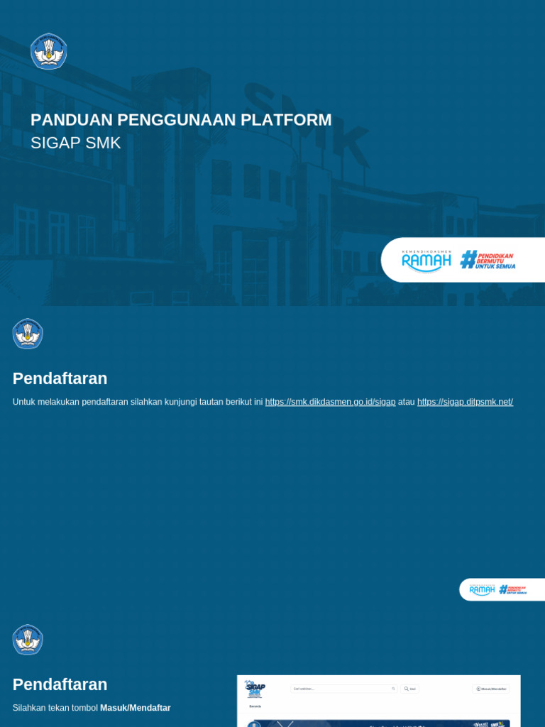 Panduan Pendaftaran di SIGAP SMK | PDF