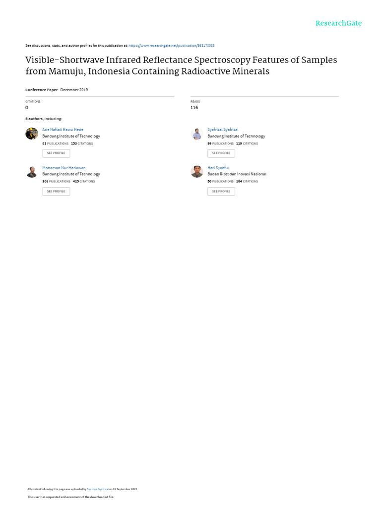 Visible-Shortwave Infrared Reflectance Spectroscopy Features of Samples ...