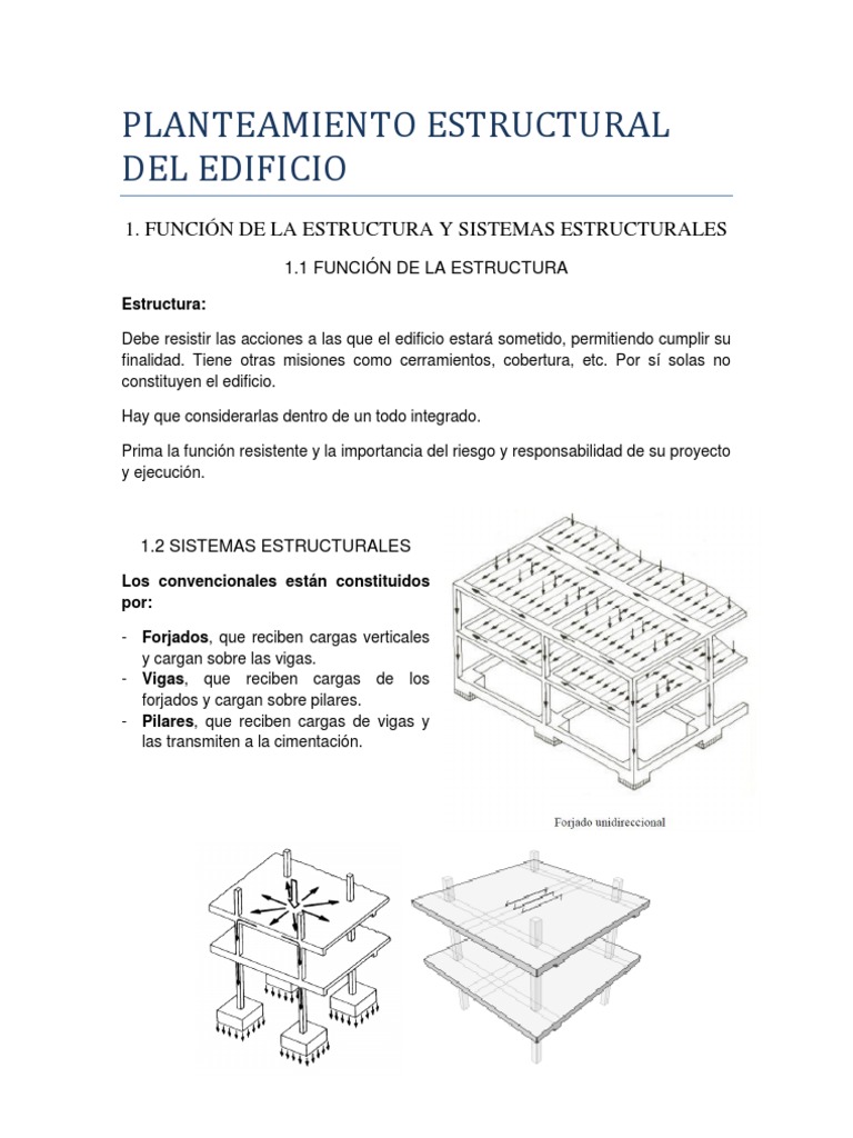Estructuras - Planteamiento Estructural Del Edificio | PDF | edificio | Materiales de construcción