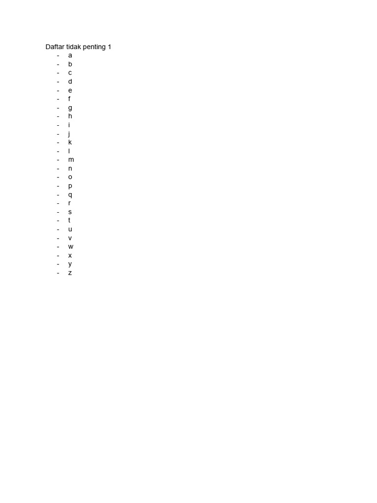 Daftar Tidak Penting 1 | PDF