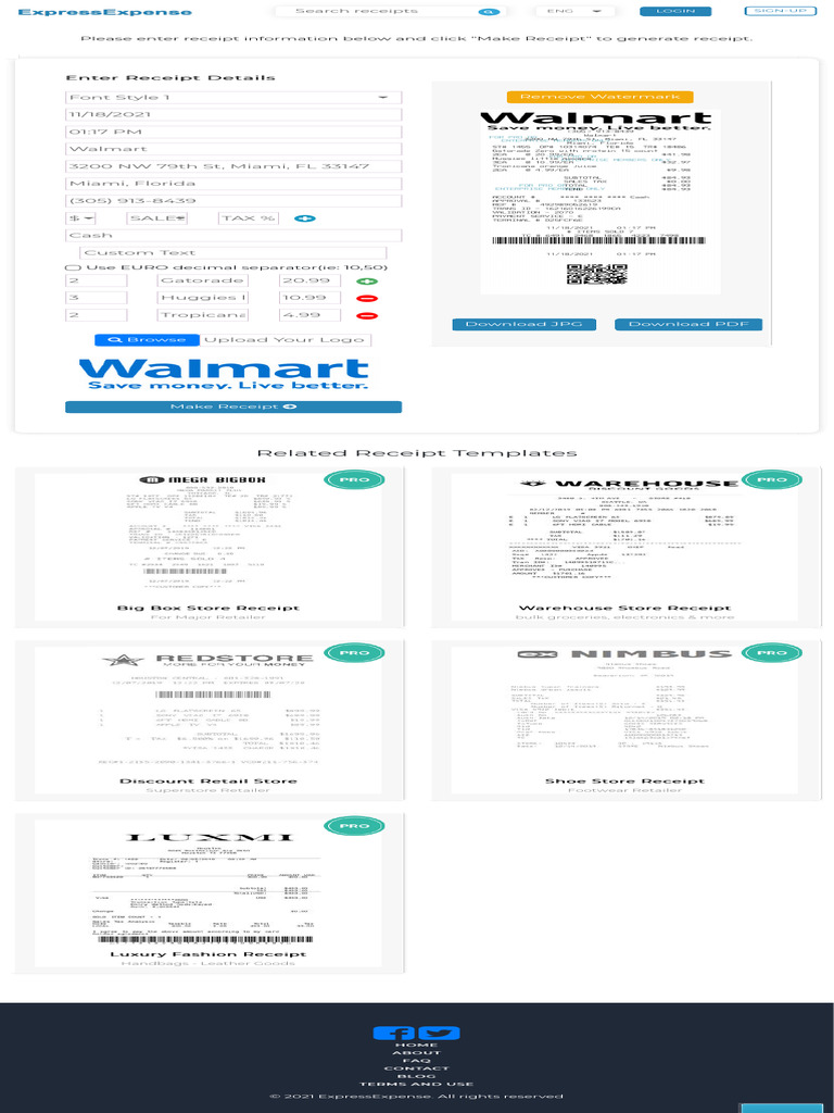 Big Box Store Receipt Maker | PDF