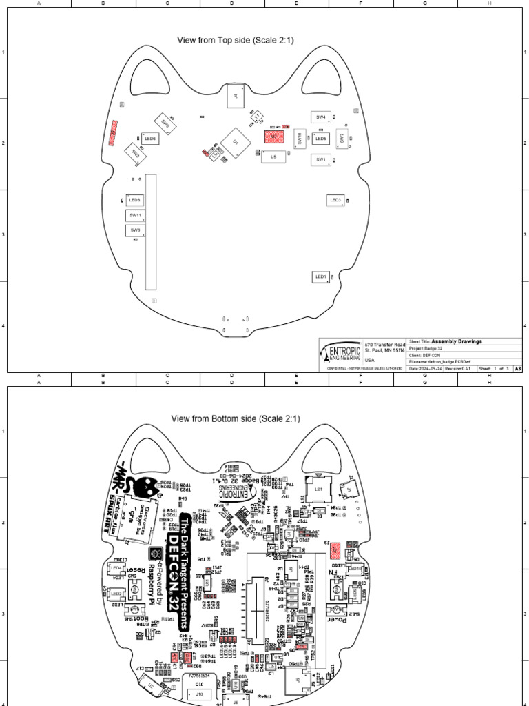 Defcon 32 Badge Assembly Drawings | PDF
