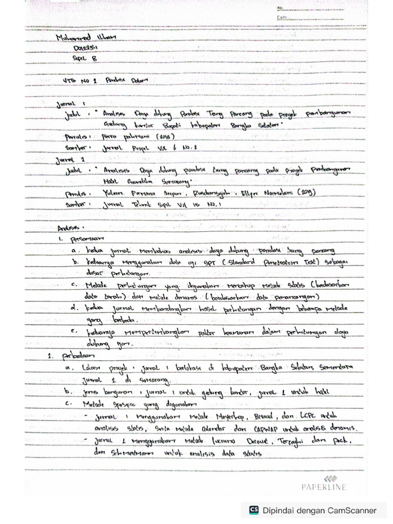 Uts No.2 Pondasi Dalam - Muhammad Ilham - D0122361 | PDF