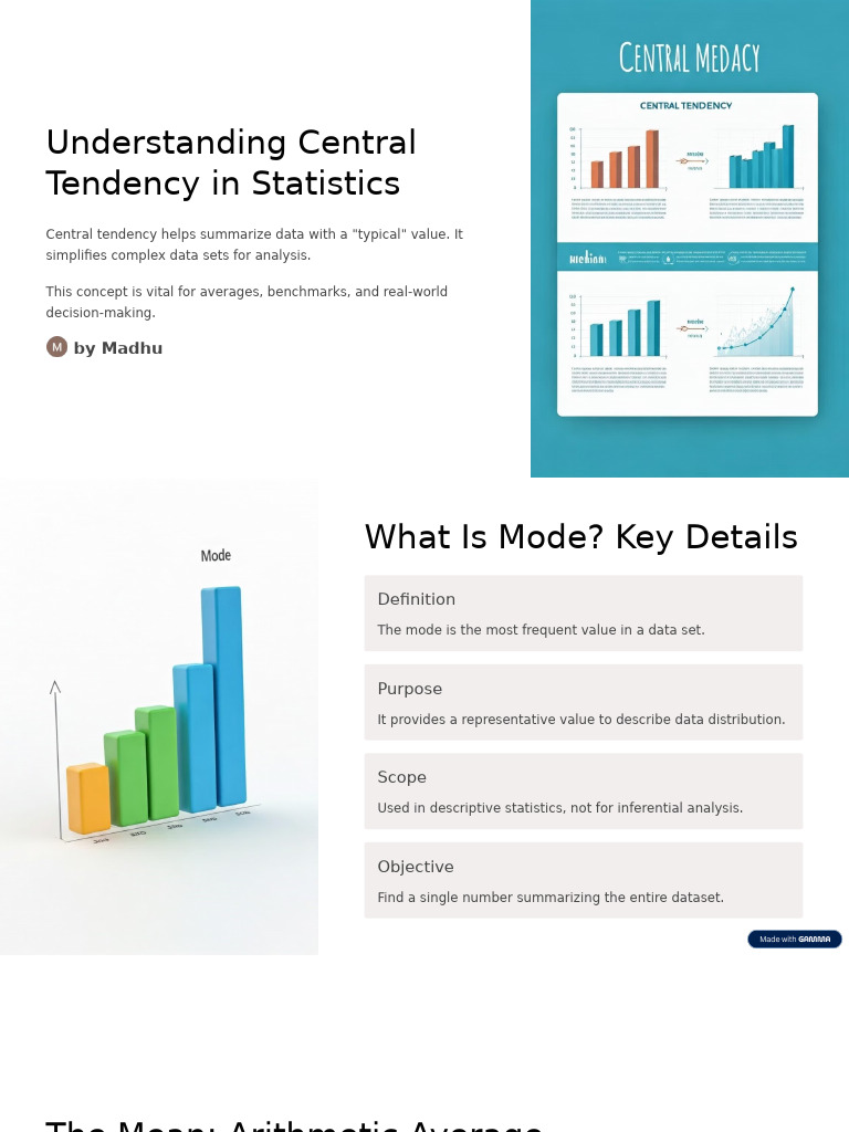 Understanding Central Tendency in Statistics | PDF