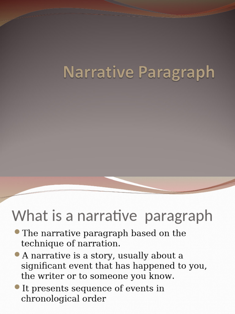 Lecture-14 (Narrative Paragraph) | PDF | Narrative | Narration