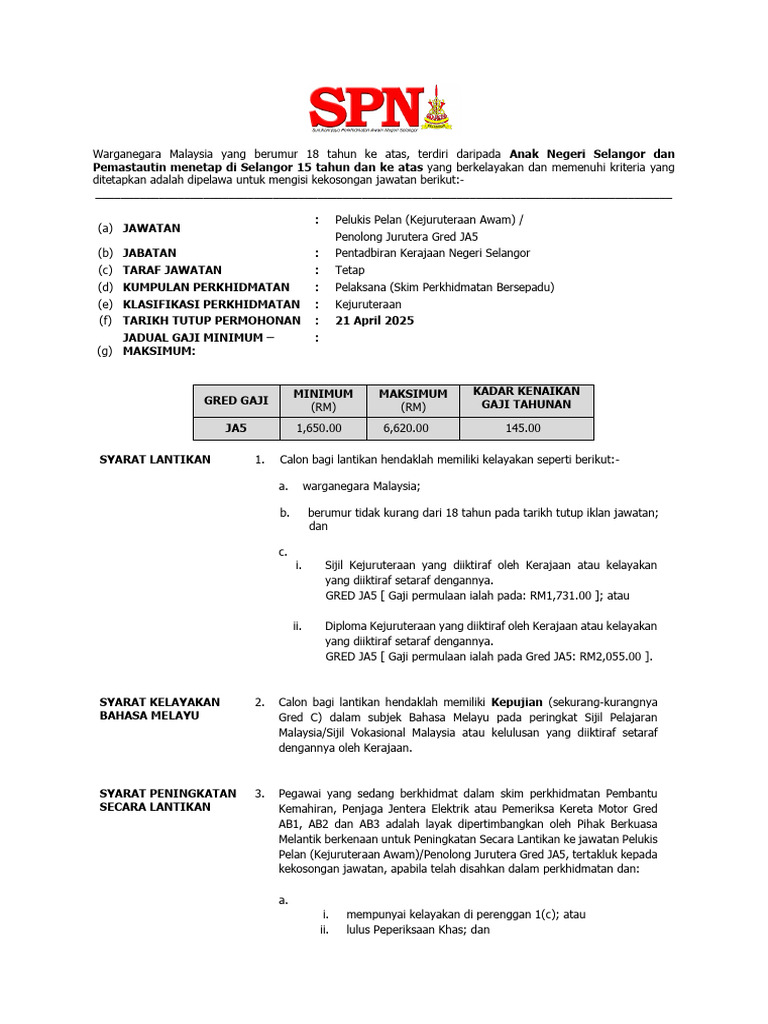 11-Penolong Jurutera Gred JA5 | PDF