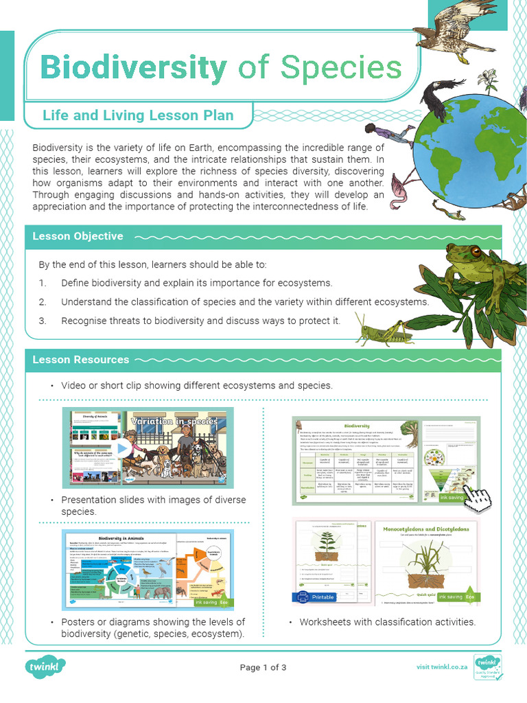 Grade-7-life-and-living-lesson-plan-biodiversity-of-species | PDF ...