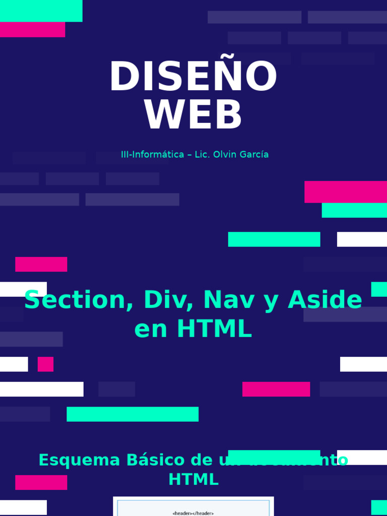 Elementos HTML: Section, Div, Nav y Aside | PDF