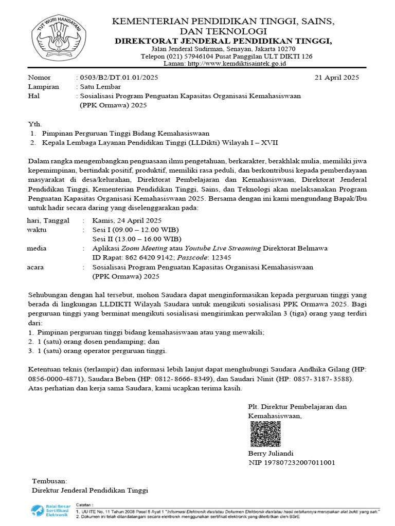 UND Sosialisasi PPK Ormawa 2025 - Pesertashare | PDF