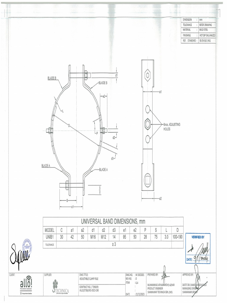 6.4 Adjustable Clamp Pole | PDF