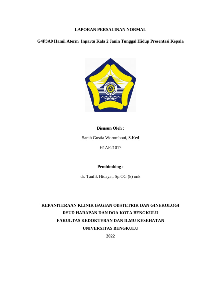 Laporan Persalinan Normal Sgw | PDF