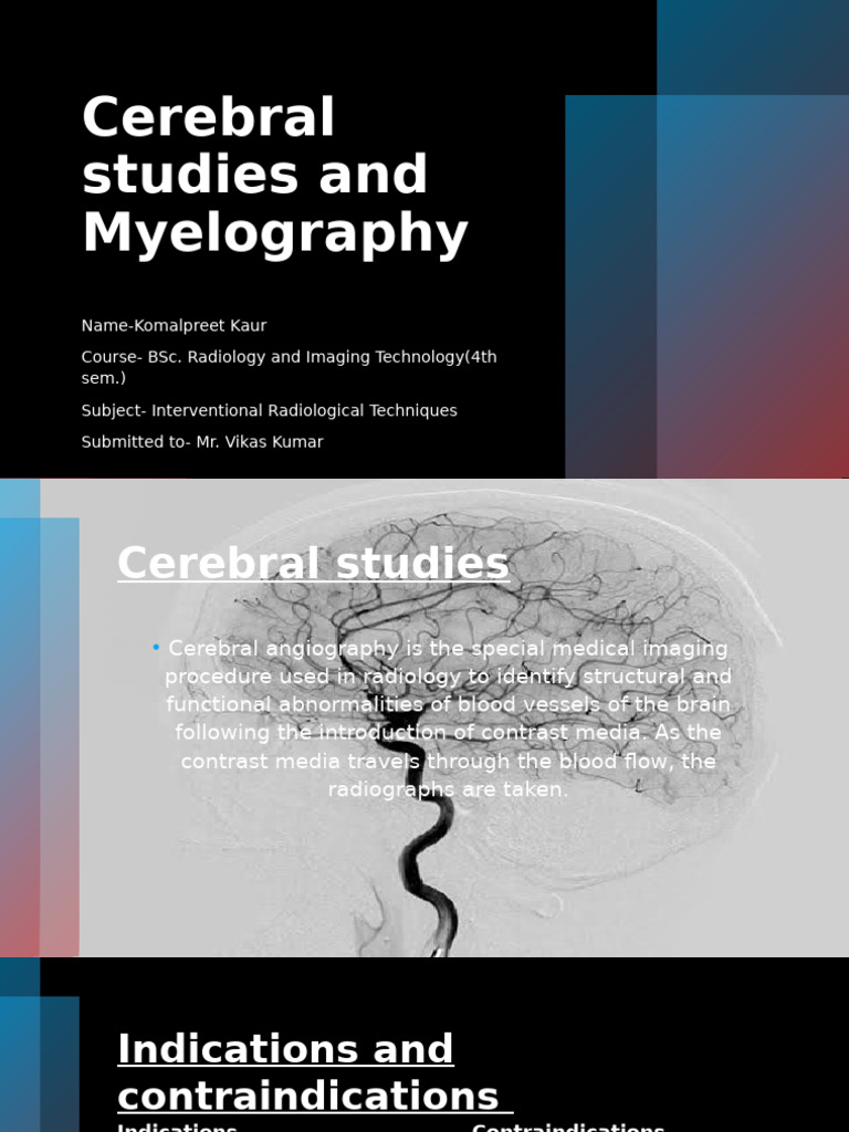 Cerebral Angiography and Myelography Guide | PDF | Radiology | Nervous ...