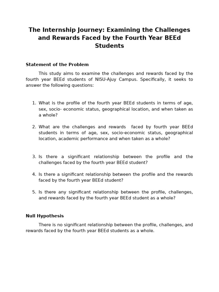 BEEd Students' Internship Challenges & Rewards | PDF