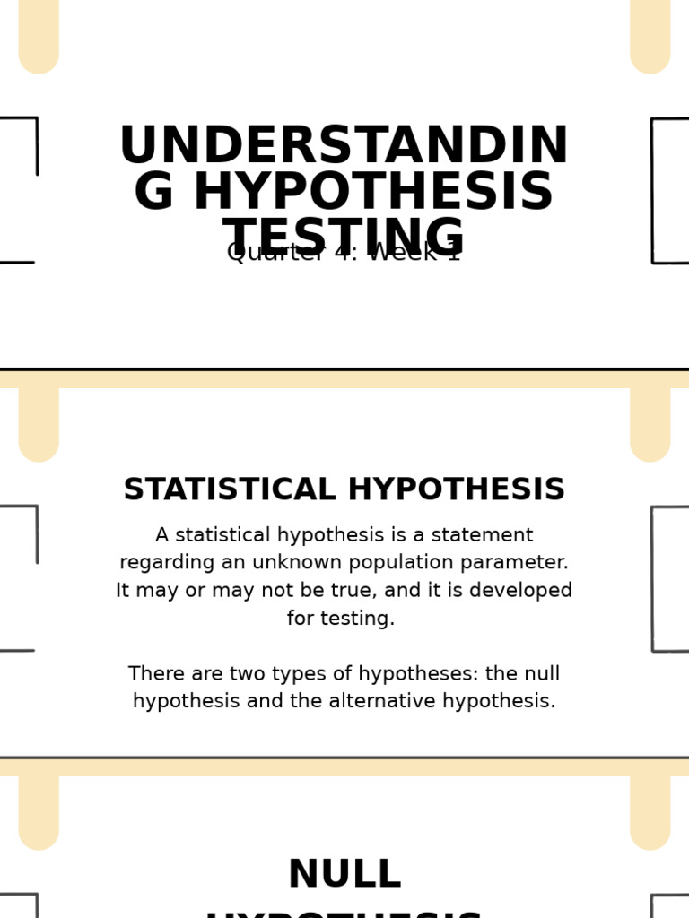 Statprobq4 Lesson1 Week1 | PDF | Hypothesis | Null Hypothesis