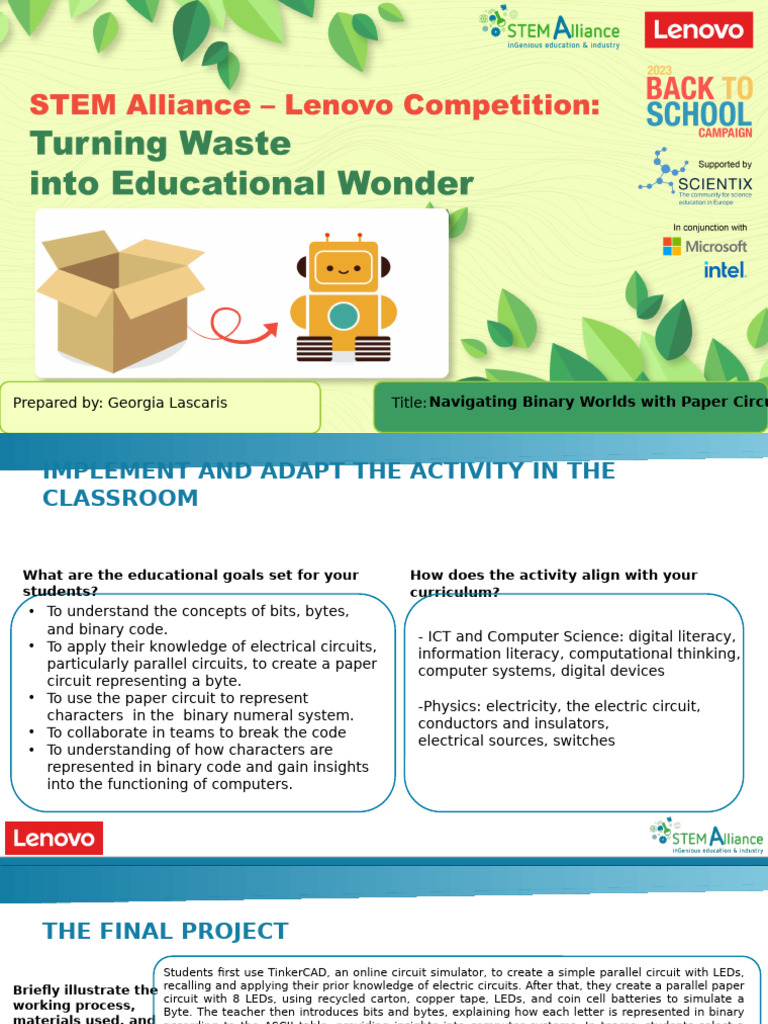 Binary code (byte) circuit with paper circuit | PDF | Bit | Code