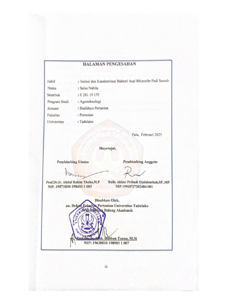 Halaman Pengesahan | PDF