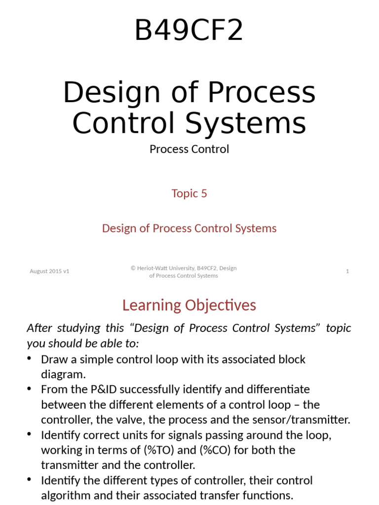 Topic 5 - Lecturer - Slides - v1 | PDF | Control Theory | Applied ...