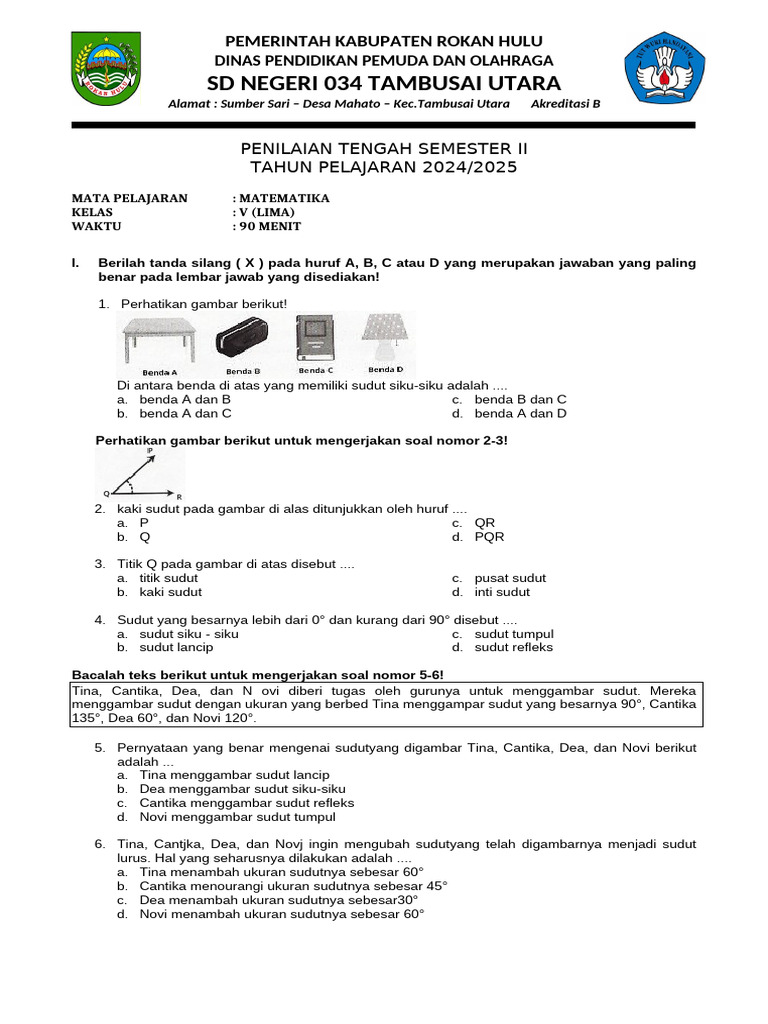 STS Matematika Kelas 5 SEM 2 | PDF