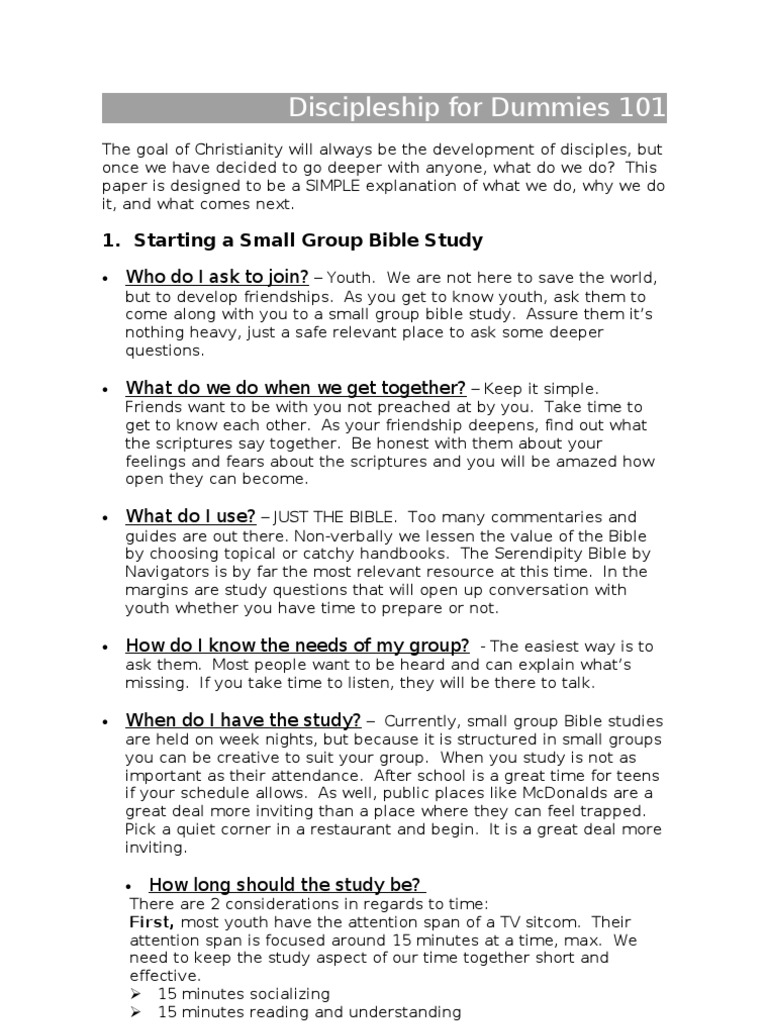 Discipleship 101 | PDF | Disciple (Christianity) | Leadership