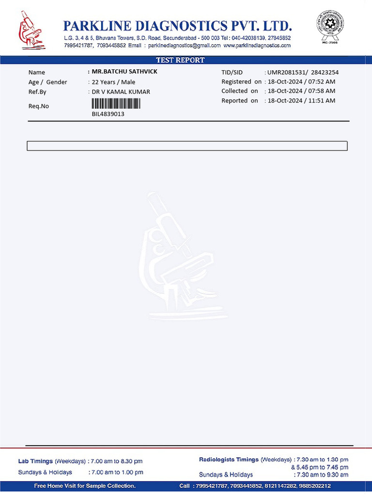 Medical Investigation Reports | PDF | Hemoglobin | Anemia