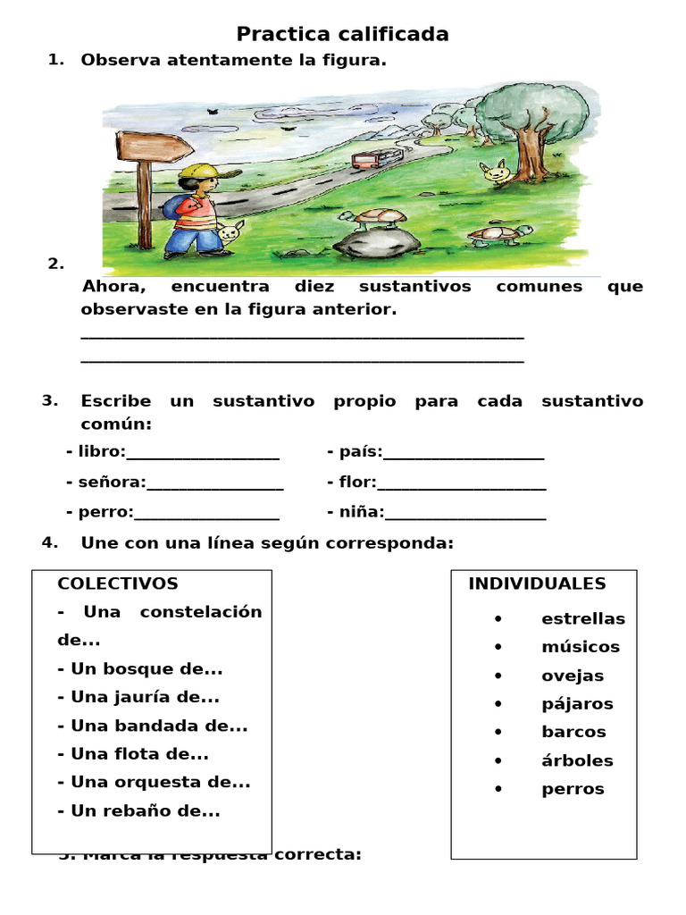 practica de los Sustantivos | PDF