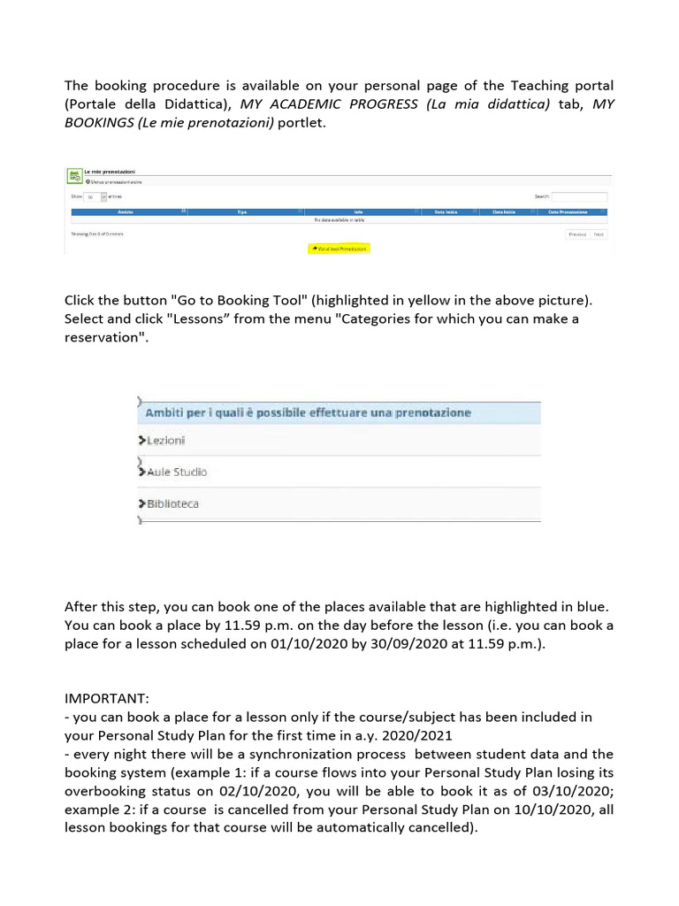 Procedure To Reserve A Place in The Classroom | PDF | Computing