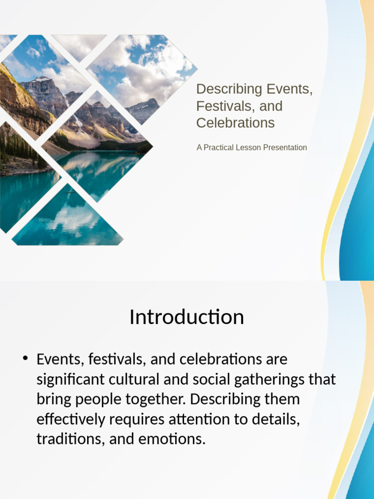 Describing Events Festivals Celebrations | PDF