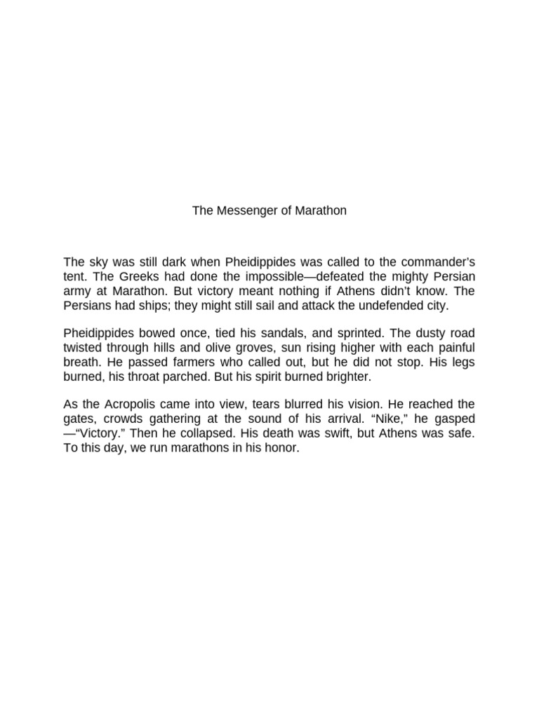 Pheidippides: The Marathon Messenger | PDF