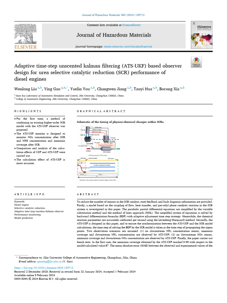 (Me) Adaptive Time-step Unscented Kalman Filtering (ATS-UKF) Based ...