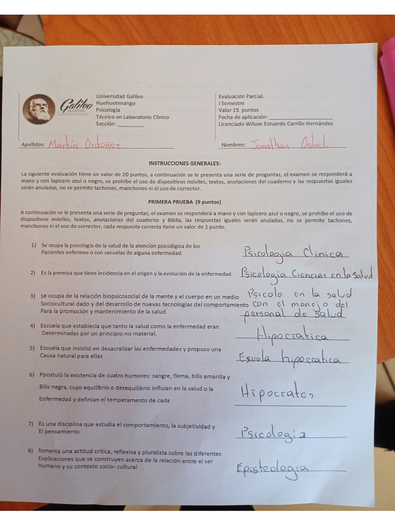 Jonathan Martín, Examen Parcial | PDF