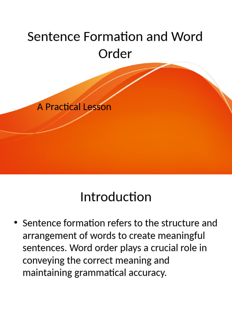 Mastering Sentence Structure and Order | PDF | Sentence (Linguistics ...
