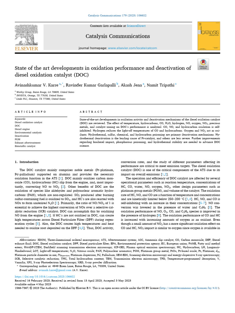 (ME)State of the Art Developments in Oxidation Performance and ...