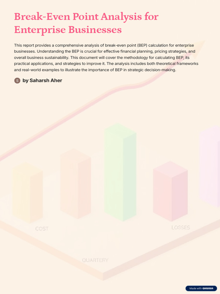 Break-Even Point Analysis Guide | PDF | Business Economics | Business