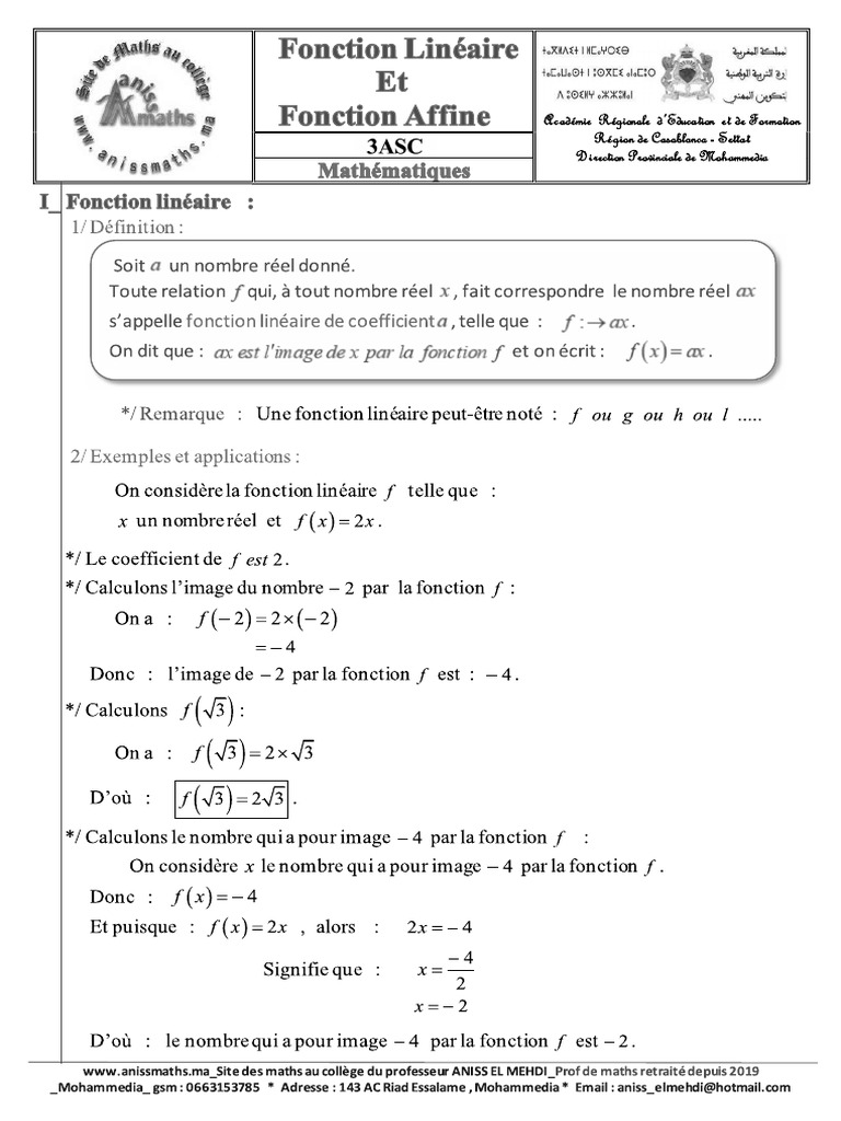 Cours Les Fonctions | PDF