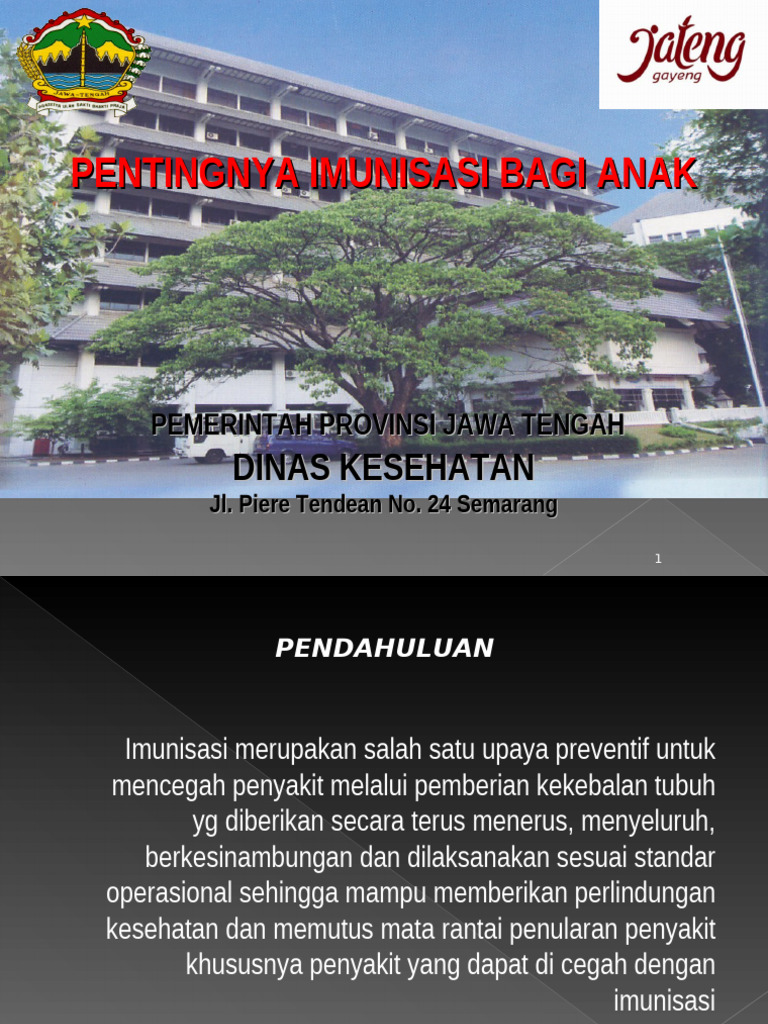 Pentingnya Imunisasi Bagi Anak - Dinkes | PDF