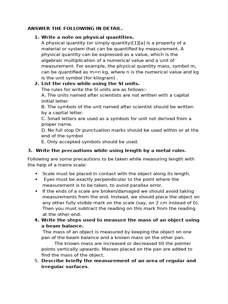 Chapter - 2 (Physical Quantities and Measurement) | PDF | Fahrenheit ...
