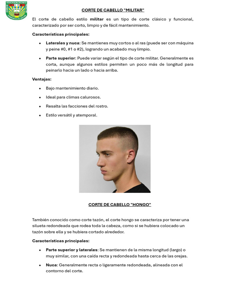 Corte de Cabello Semihongo para Hombre | PDF