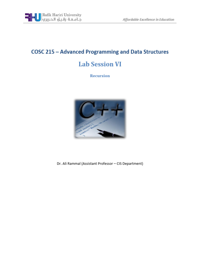 Lab VI - COSC 215 | PDF