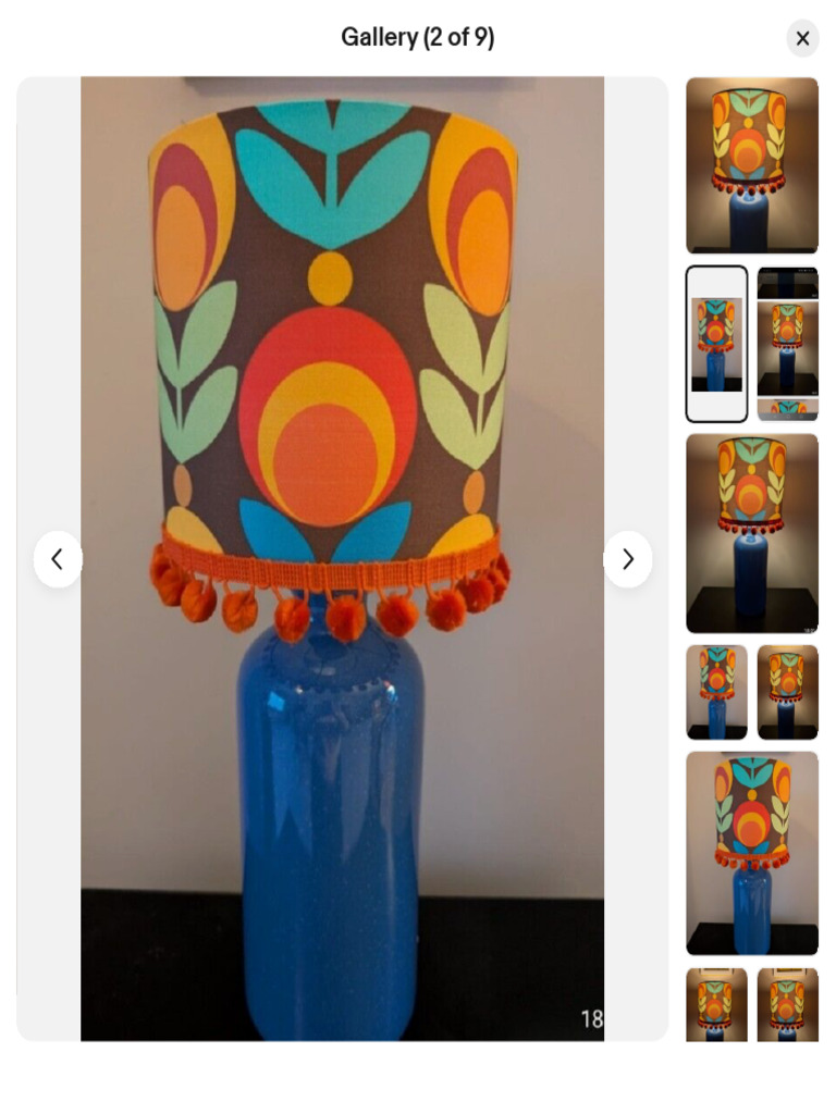 Handmade Lampshade, vintage retro Boho style, 20cm funky, 60s 70s ...