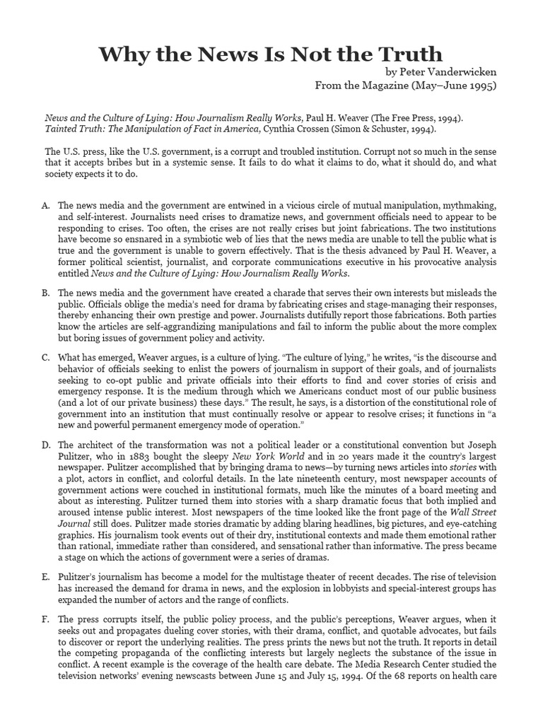 Week 1 Selected Reading | PDF | News | Journalism