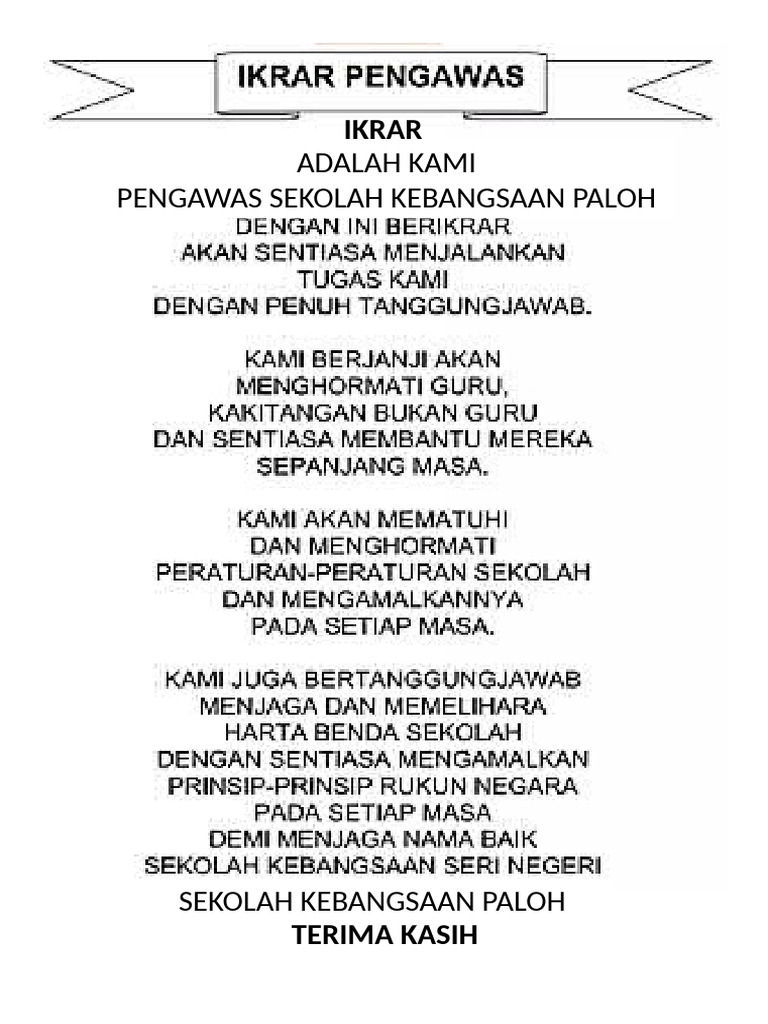 TEKS IKRAR TERIMA TUGAS | PDF