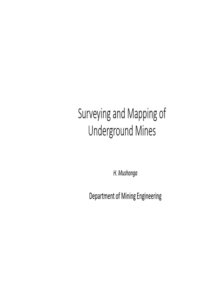 Surveying and Mapping of Underground Mines | PDF | Surveying