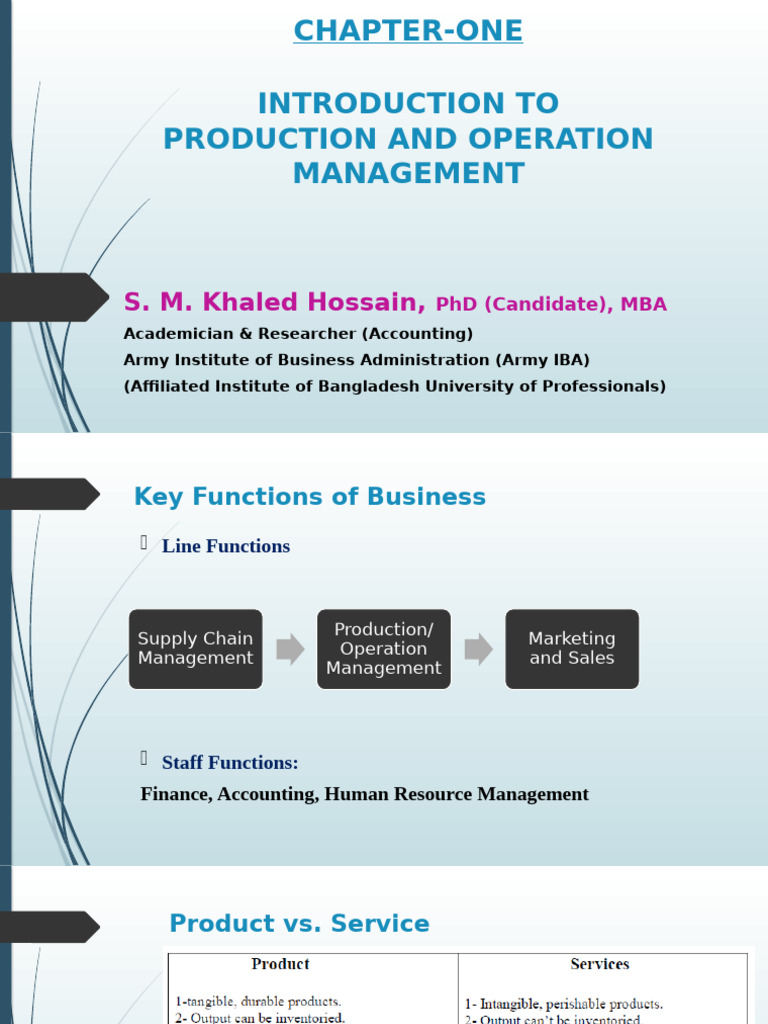 Chapter-One (Introduction To Pom) | PDF | Factors Of Production | Labour Economics