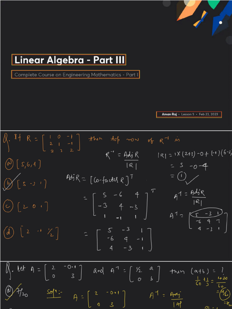5.linear Algebra - Part III With Anno 1708939537812 | PDF