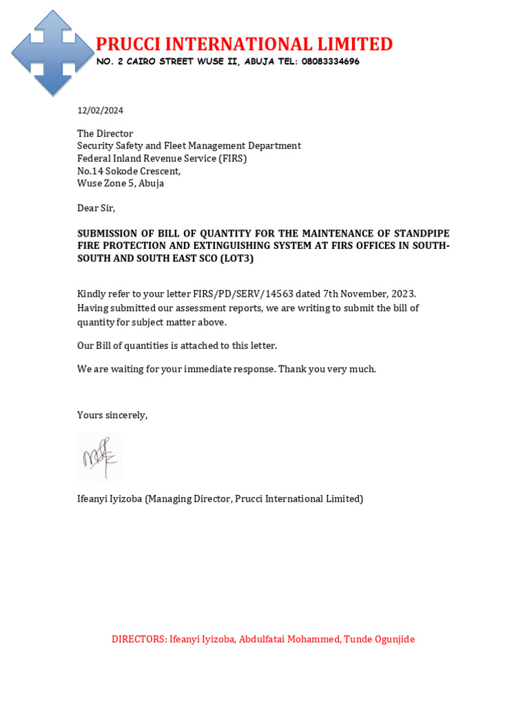 Bill of Quantity for Fire System Maintenance | PDF | Building Materials ...