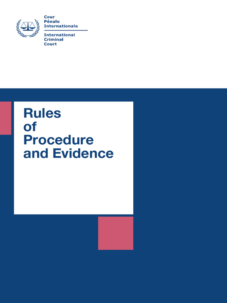 Rules of Procedure and Evidence - ICC | PDF | International Criminal ...